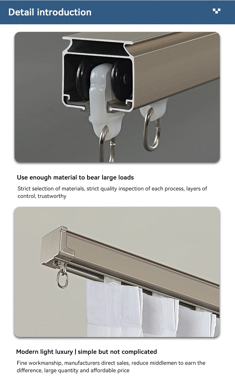 Ceiling Flexible Curtain Track Metal Wall Bracket Silent Curtain Rail ...
