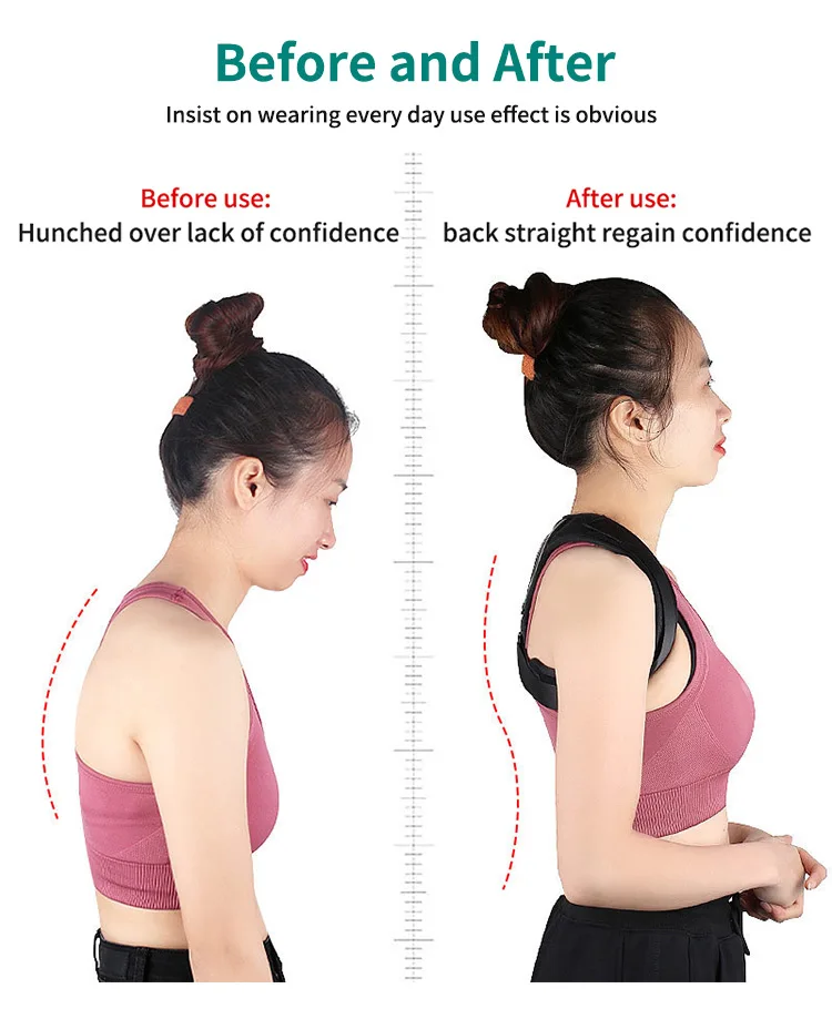 Adjustable Elastic Back Support Back Brace Posture Corrector Clavicle ...