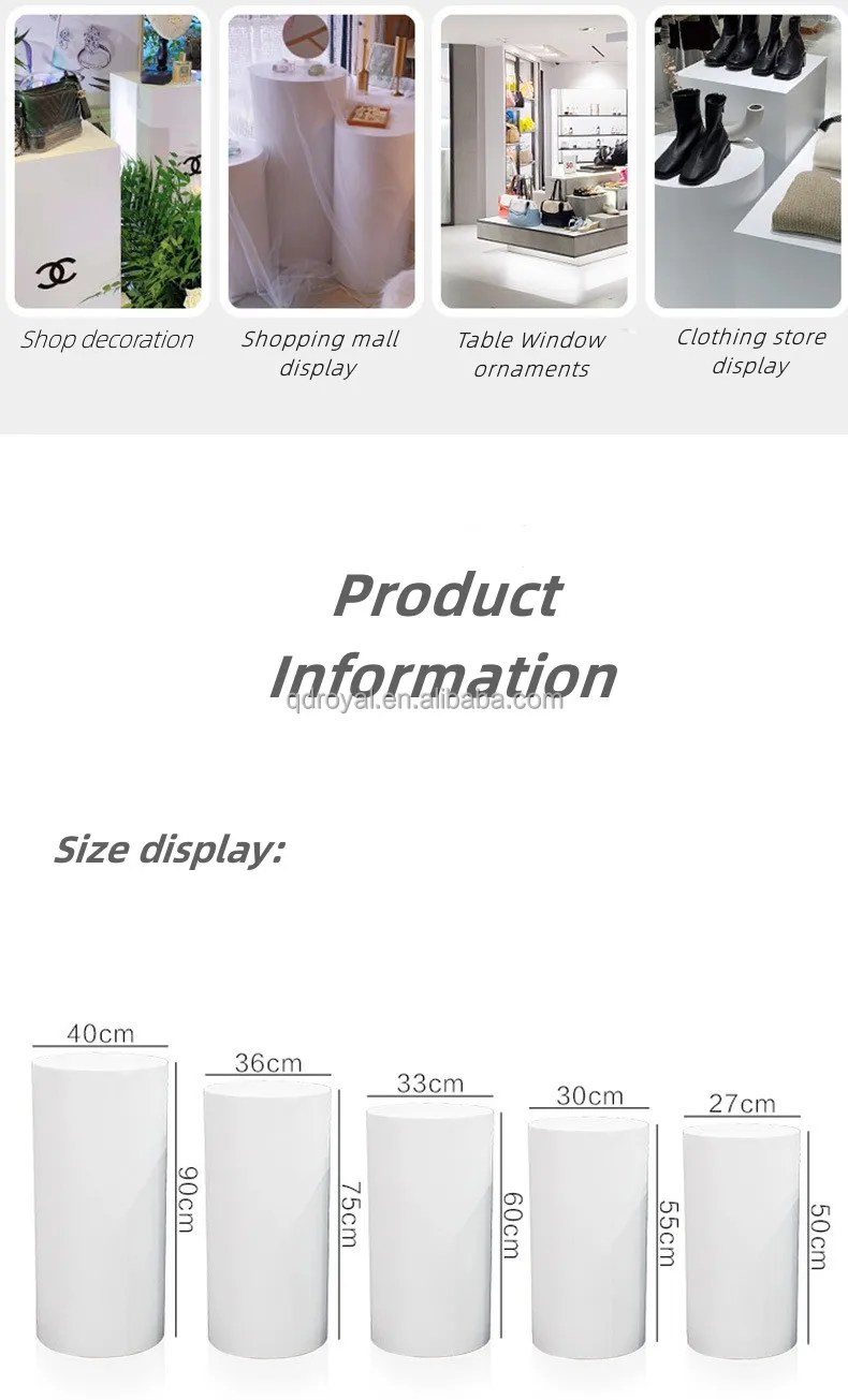 Retail Wedding Decorations Plinths White Metal Round Cylinder Floral ...