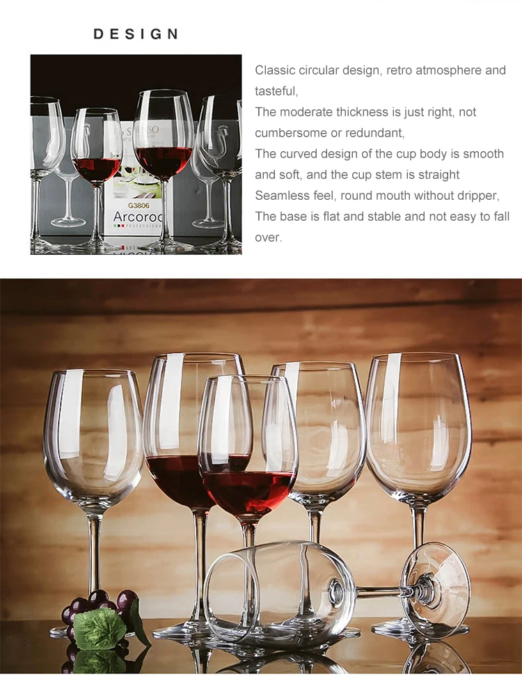 Luminarc 470ml Barium Zinc Titanium Crystal Red Wine Glasses - Buy ...