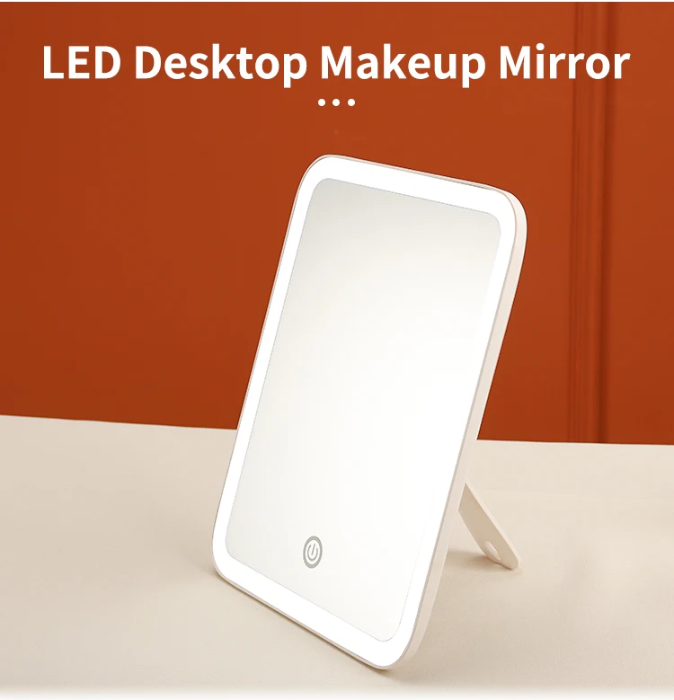 Rechargeable LED Desktop Makeup Mirror Touchscreen Smart Vanity Mirror ...
