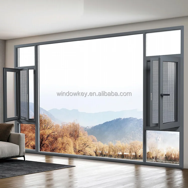 Aluminum Window Large Glass Home Windows and Doors Black Windows ...