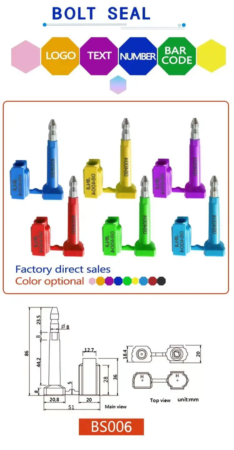 Iso17712 High Tamper Proof Security Container Seals Bolt Seal For ...