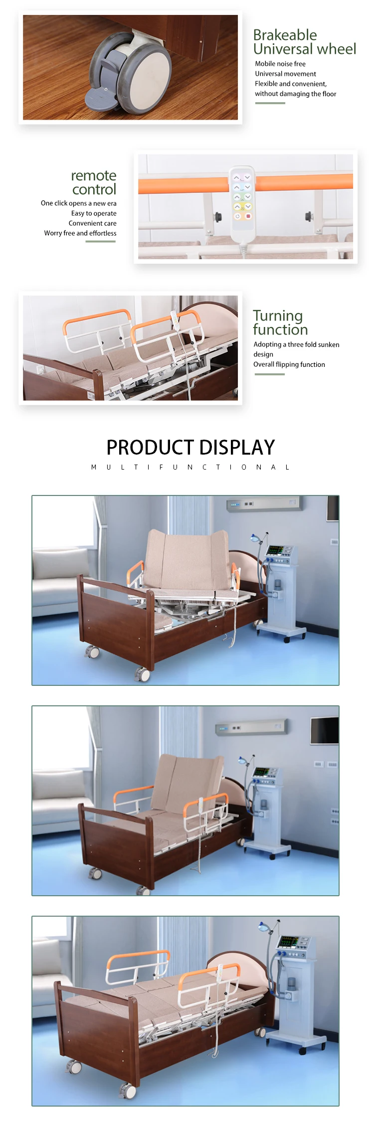High Quality Electric Household Rotating Bed Nursing Medical Bed ...