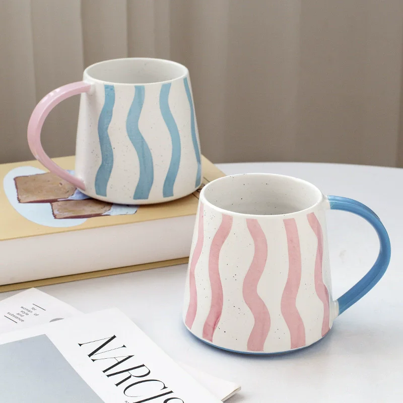 Ins Style Color Big Wave Mug Splash Ink Dot Large Capacity Mug - Buy ...