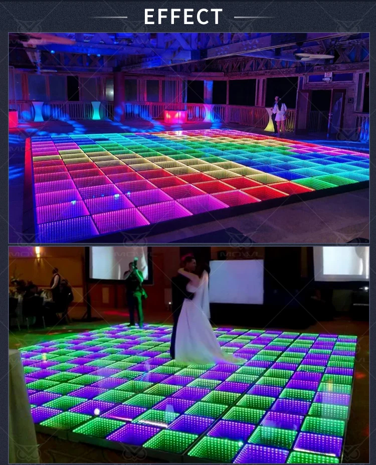 MOWL Magnetic Infinity LED Dance Floor - 3D Effect Lights