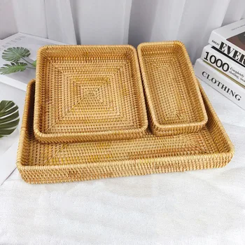 Long Narrow Rattan Tray For Bathroom Vanity Trays Decorative Jewelry ...