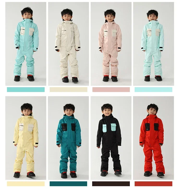 Professional One Piece Ski Jumpsuit for Kids - Warm & Waterproof