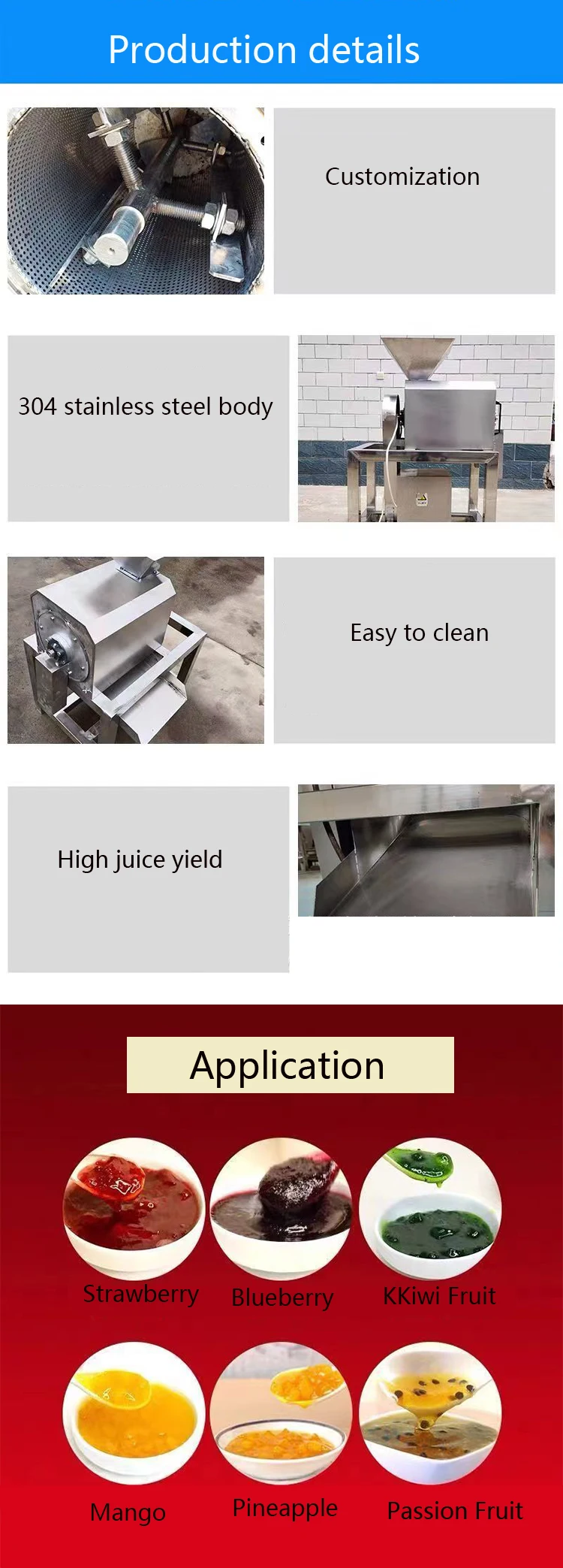 Model 130kg Mango Pulper - Efficient Juicer Extractor Machine