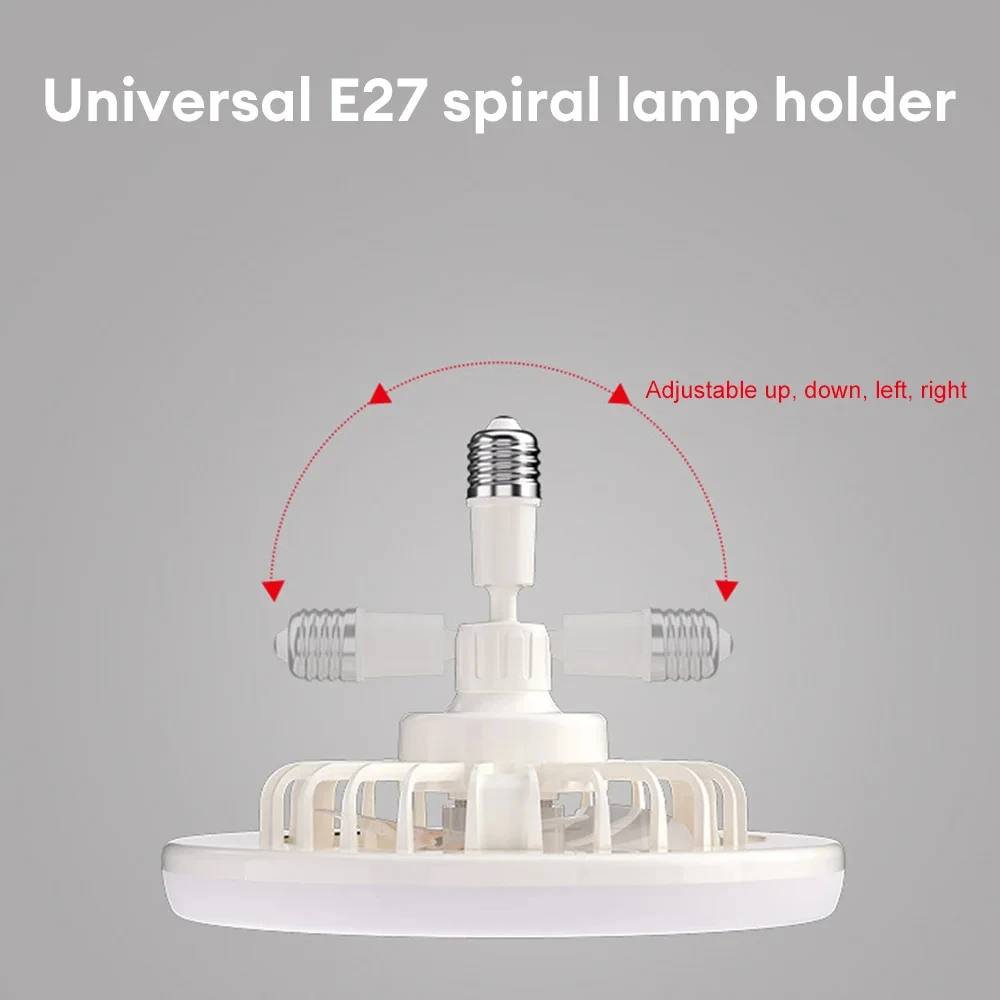 E27 Remote Control 360 Degree Rotation Fan Lamp With Led Lights Quiet ...