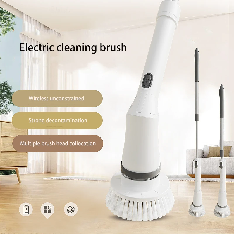 10In 1 New Electric Cleaning Turbine Brush Multifunctional Long Handle ...