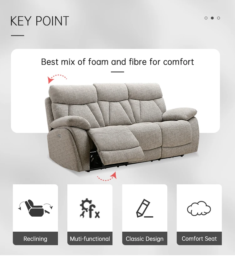 Modern Luxury Single Seater Reclining Sofa Electric Power Lounge Chair ...