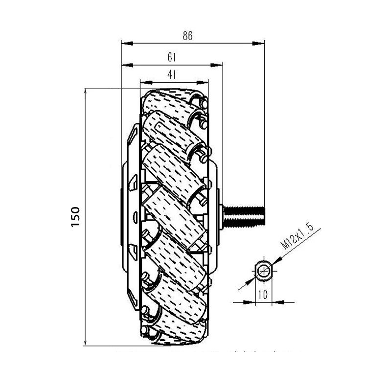 M 6 Inch Mecanum Wheel Motor - UUMOTOR for Robots & Mobility