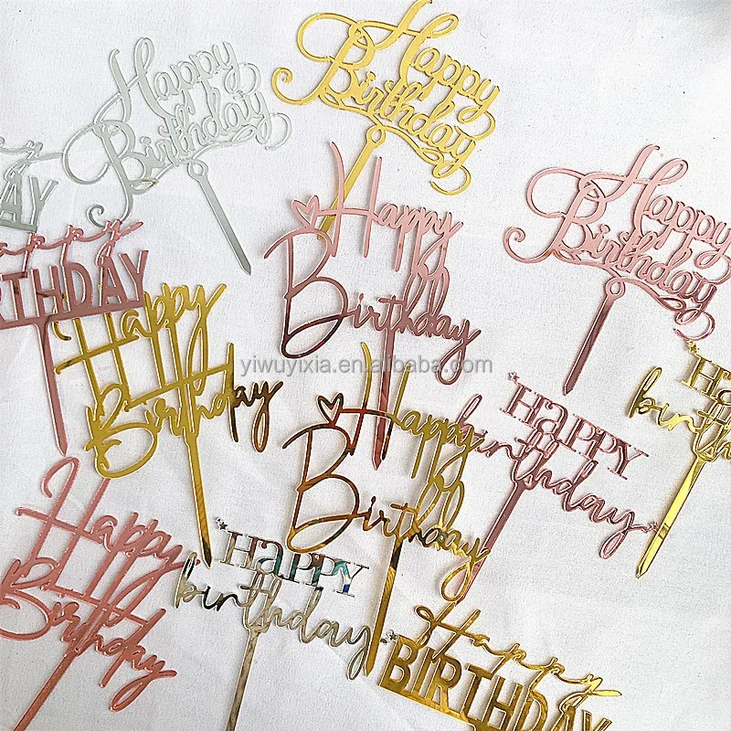 Wholesale Birthday Cake Decoration Happy Birthday Acrylic Cake Toppers ...