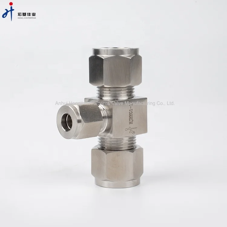 Stainless Steel Forged Double Ferrule Tee Instrument Connector. - Buy ...