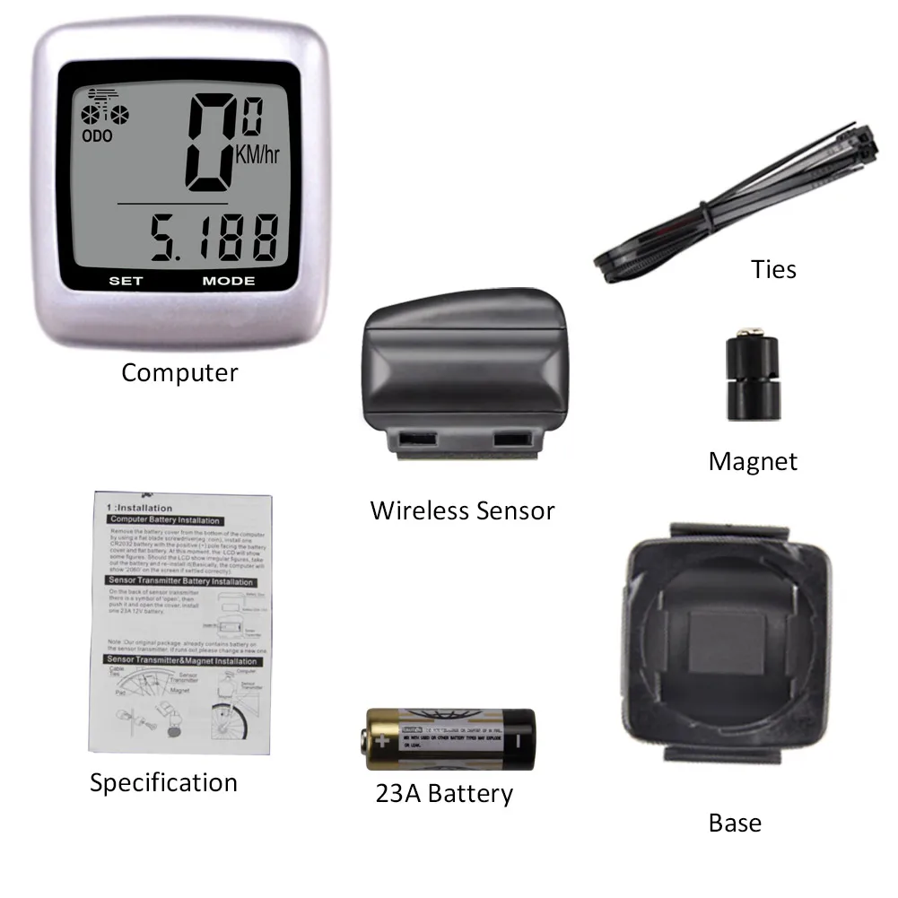 Sunding 自行车电脑无线自行车测速仪周期里程表自行车米速度传感器防雨 - Buy 自行车里程表自行车车速表无线里程表自行车,周期里程表 ...