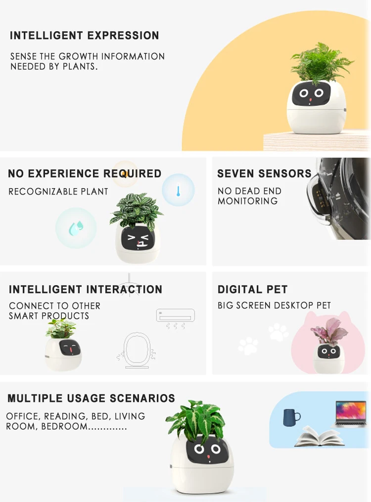 Smart Mimi Flower Pot - AI Sensor Facial Interaction APP