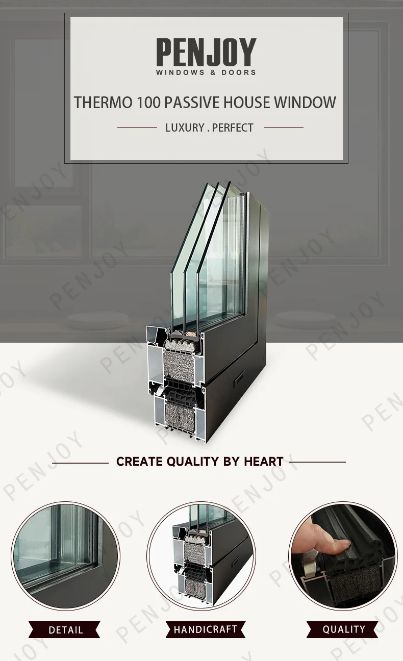 Aluminum Triple Glazed Passive House Windows - Buy Triple Glazed Window ...