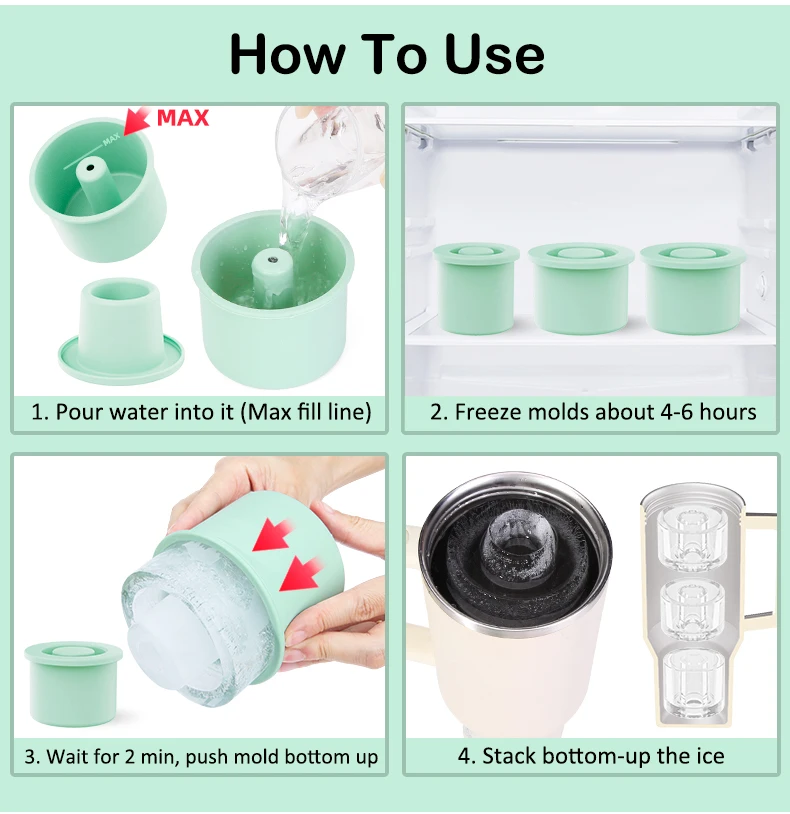 Homemade Diy Freezer Ice Maker Easy to Release Silicone Ice Hollow ...