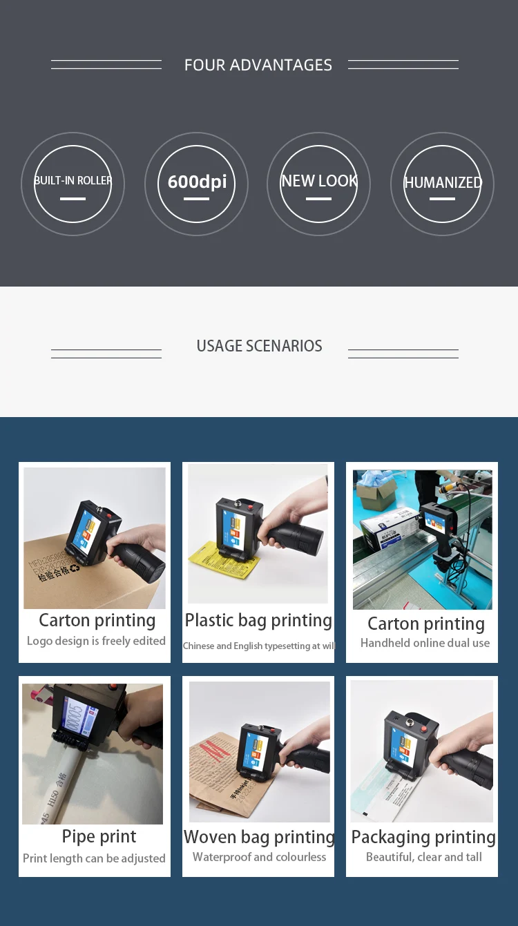 Demin Portable Handheld Inkjet Printer for Batch Coding