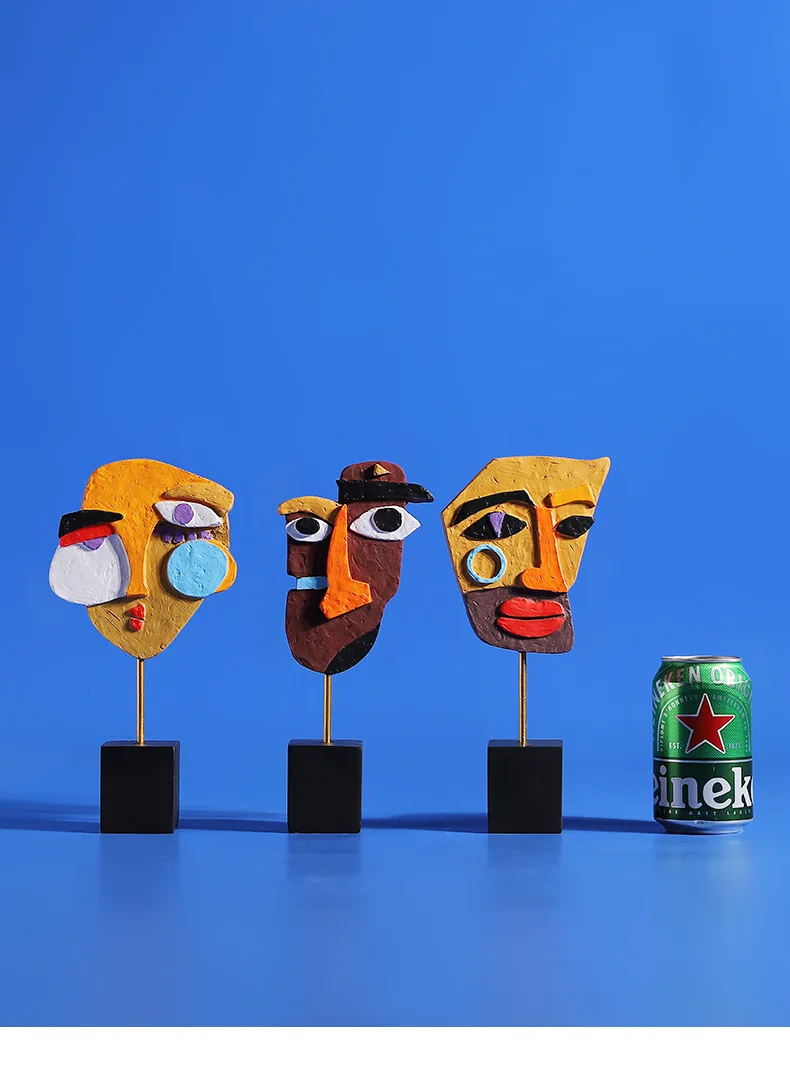 Twisted Human Face Sculpture - Creative Light Luxury Resin Crafts for ...