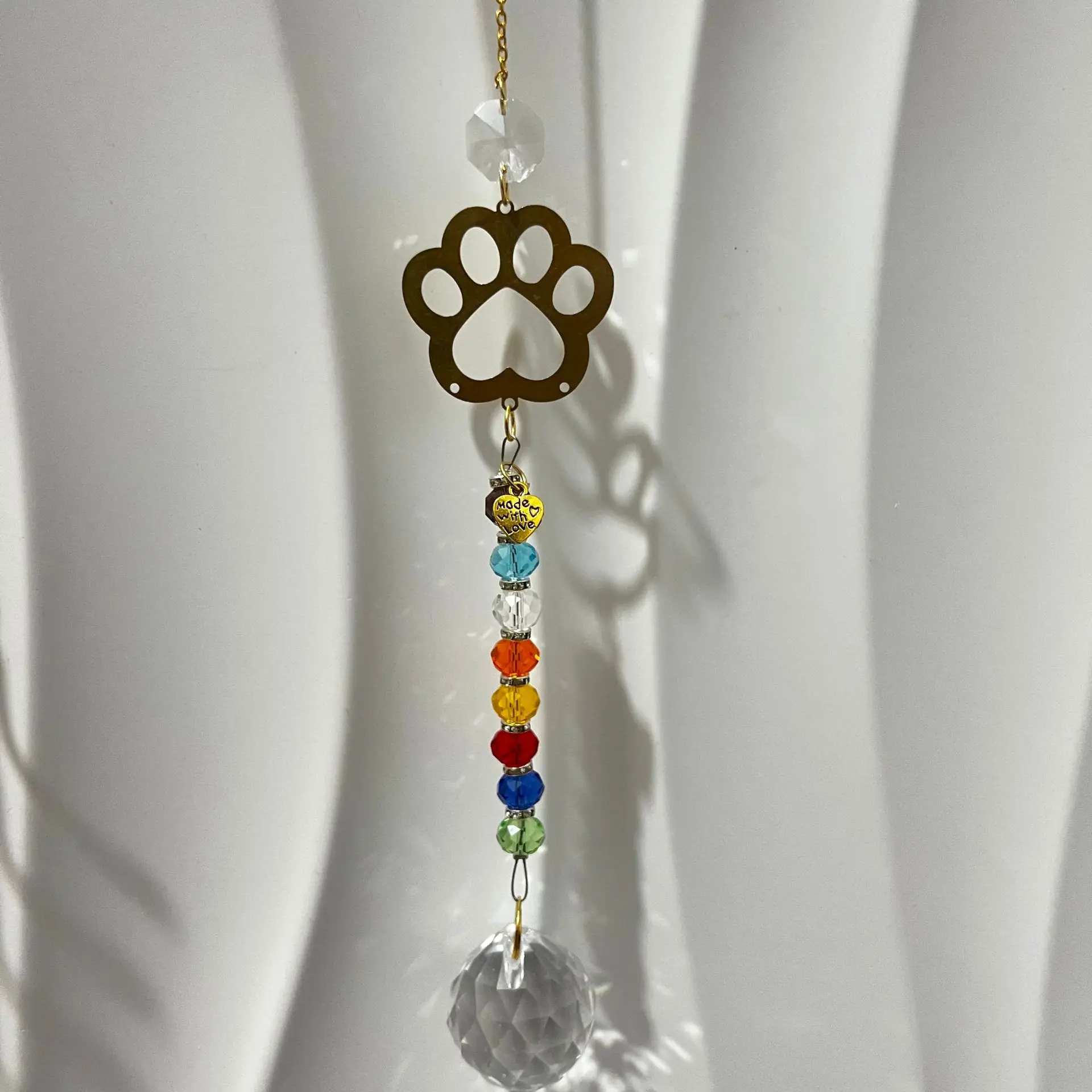 Personalized Rainbow Bridge Suncatcher Dog Paw Crystals Prisms Rainbow Maker Sun Catcher Hanging ...