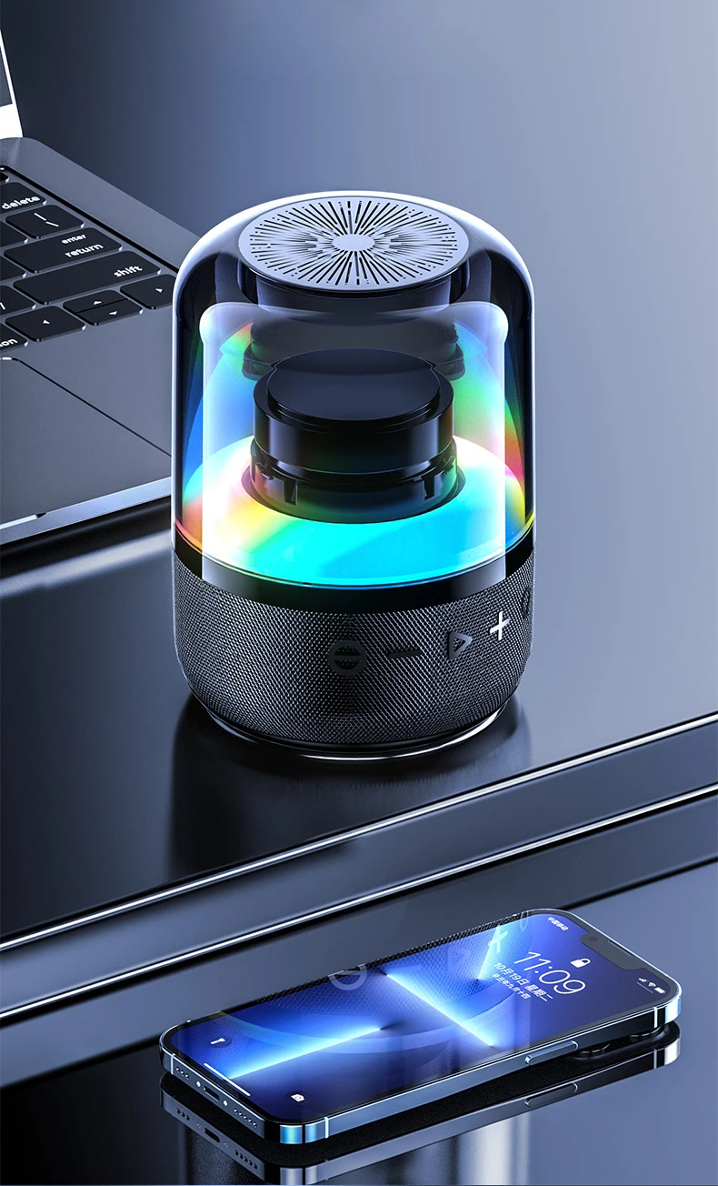 Cheap Speakers Led Colorful Light 8w Support Tf Portable Bass Bt Party ...