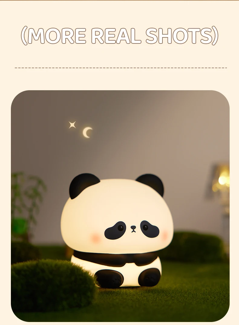 Baby Night Light Silicone - Cute Panda Lamp with Touch Sensor