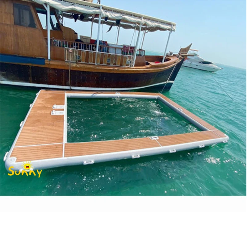 Inflatable Raft Platform Island Water Floating Dock Boat Sea Pool ...