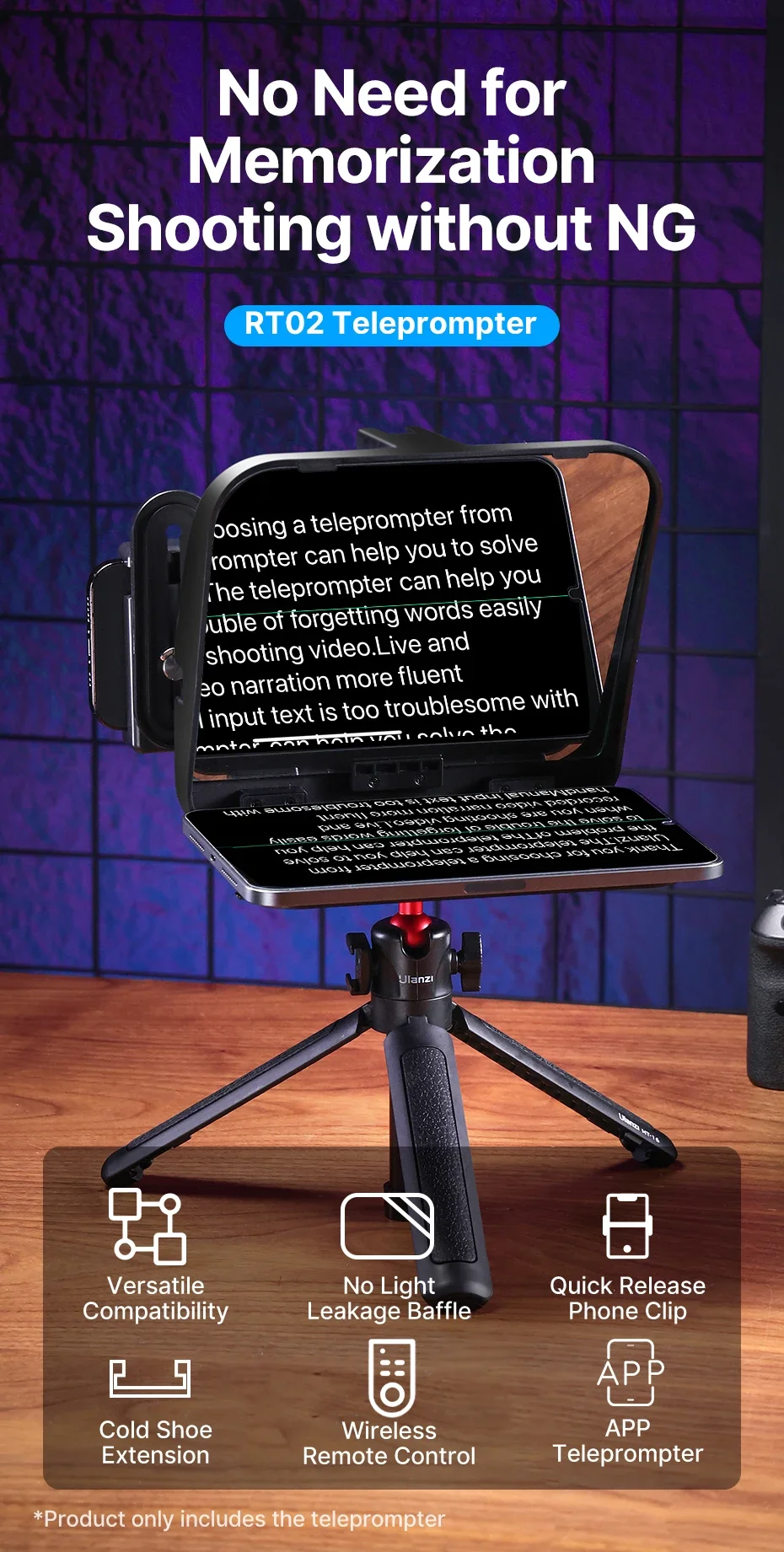Ulanzi RT02 Universal Teleprompter Prompter Dslr Camera Smartphone ...