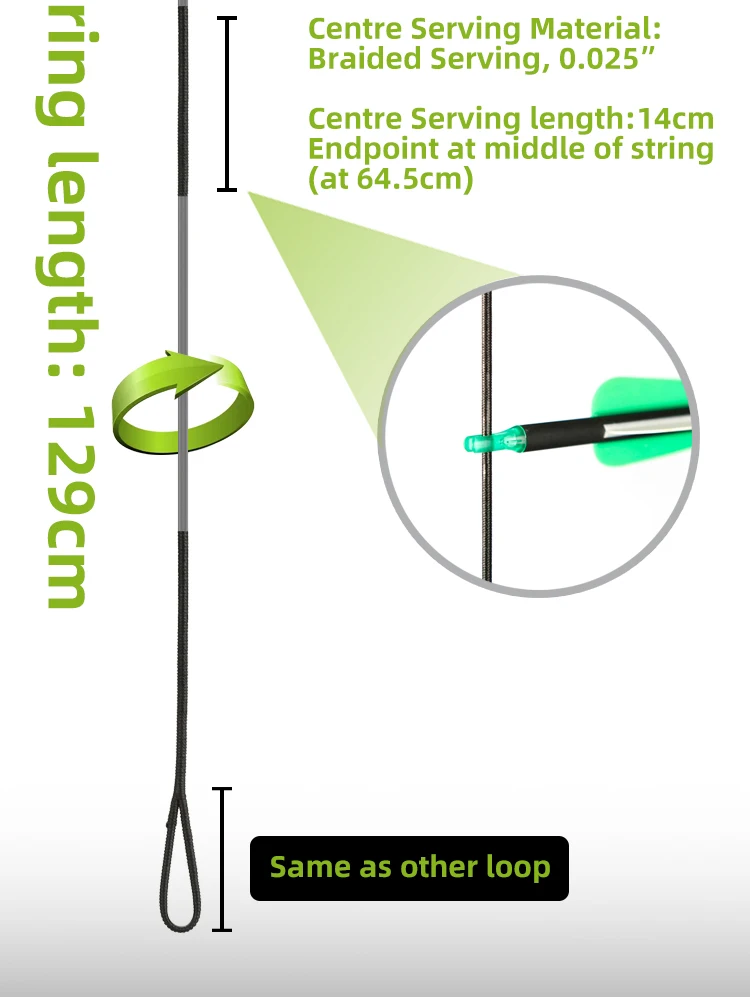 Customization Traditional Bow String 58" Flemish String Brown Black ...