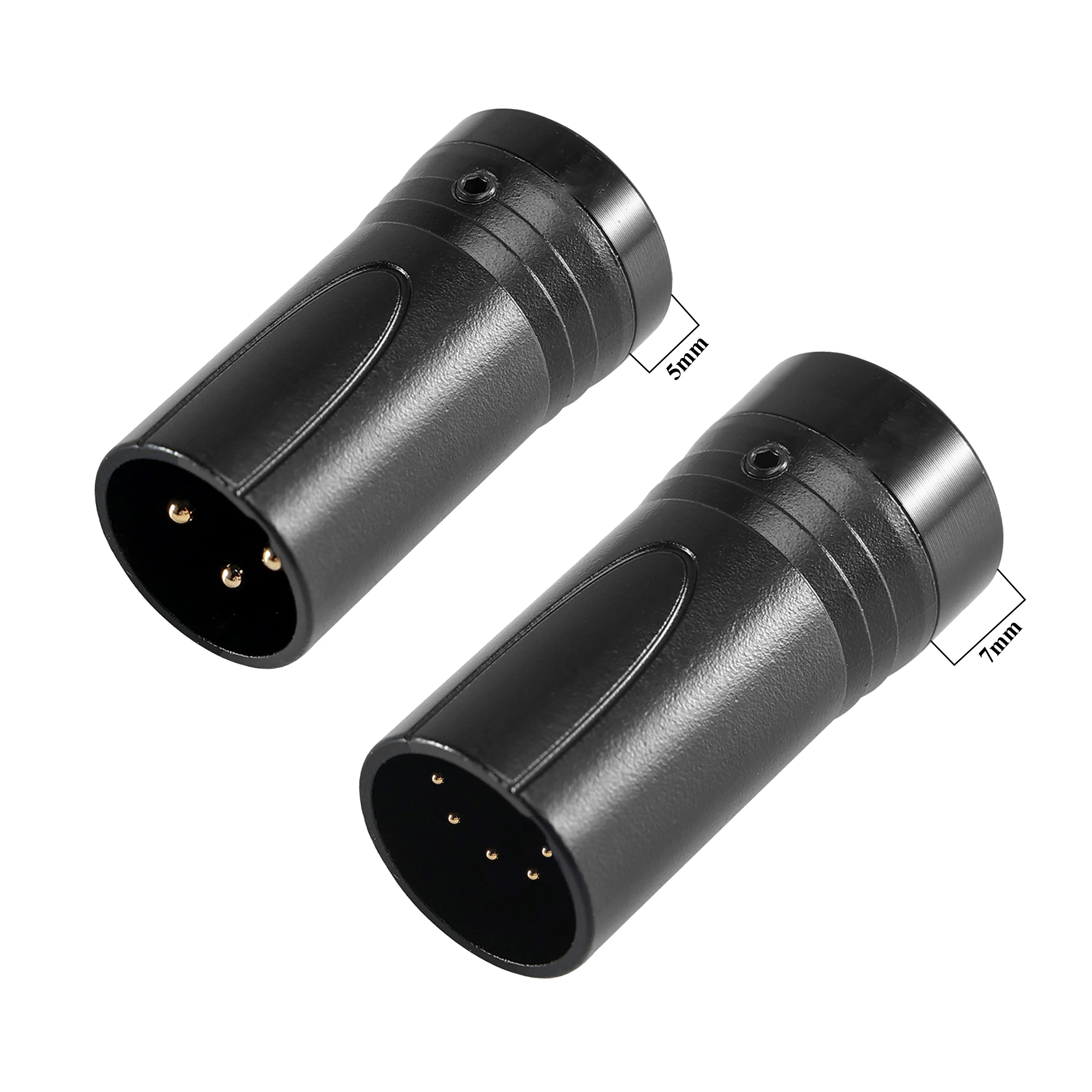 DMX Low Profile Audio Gold 5 Pin Right Angle XLR Male Female Connector ...