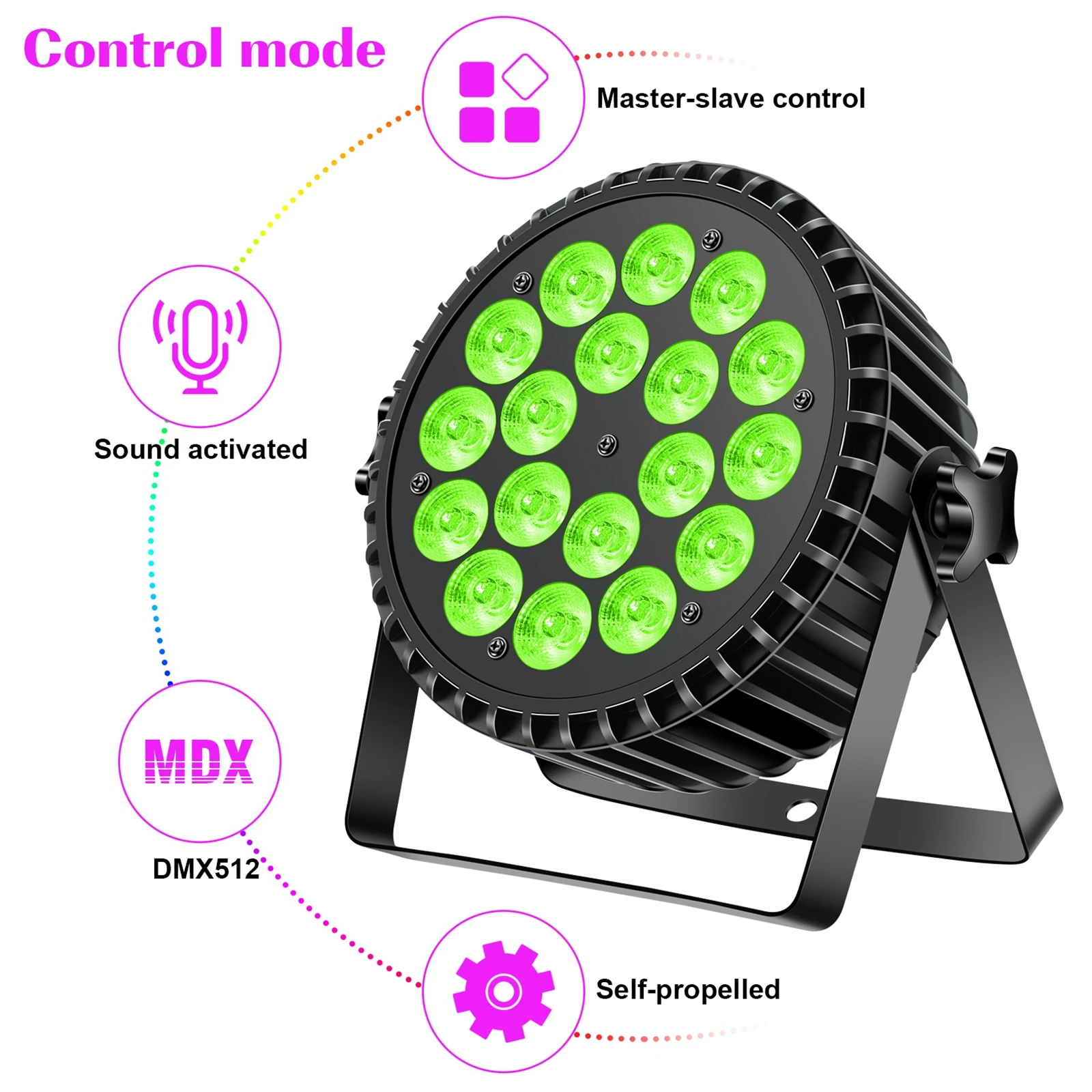 200W UV+RGB LED Stage Light - DMX Mixing & Rainbow Effect