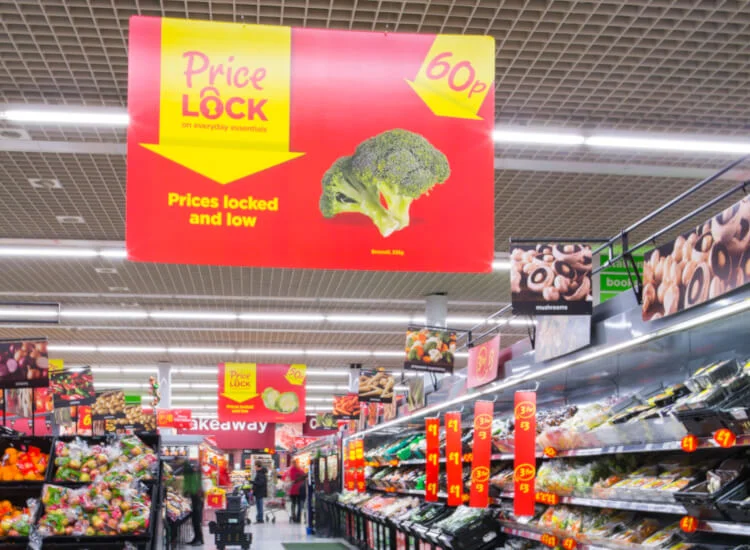 Promotional Retail Supermarket Aisle Hanging Sign Board - Custom Foam ...