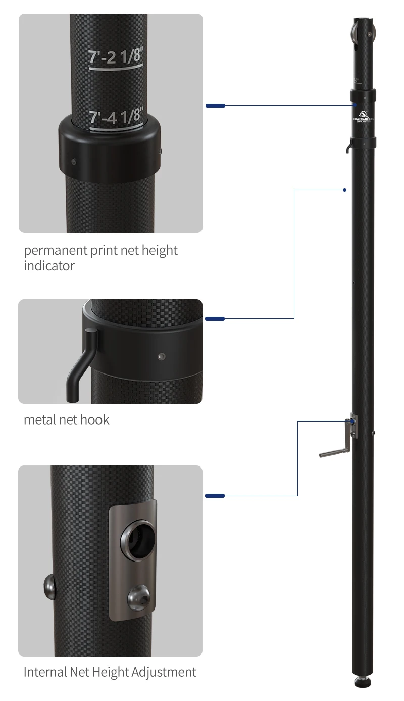 Carbon Fiber Volleyball Cue Indoor Volleyball Net Column Lifting System ...
