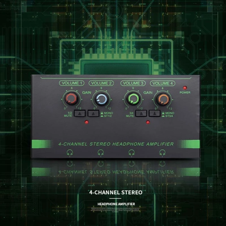 Headphone Amplifier 4 Channel - Professional Sound Quality