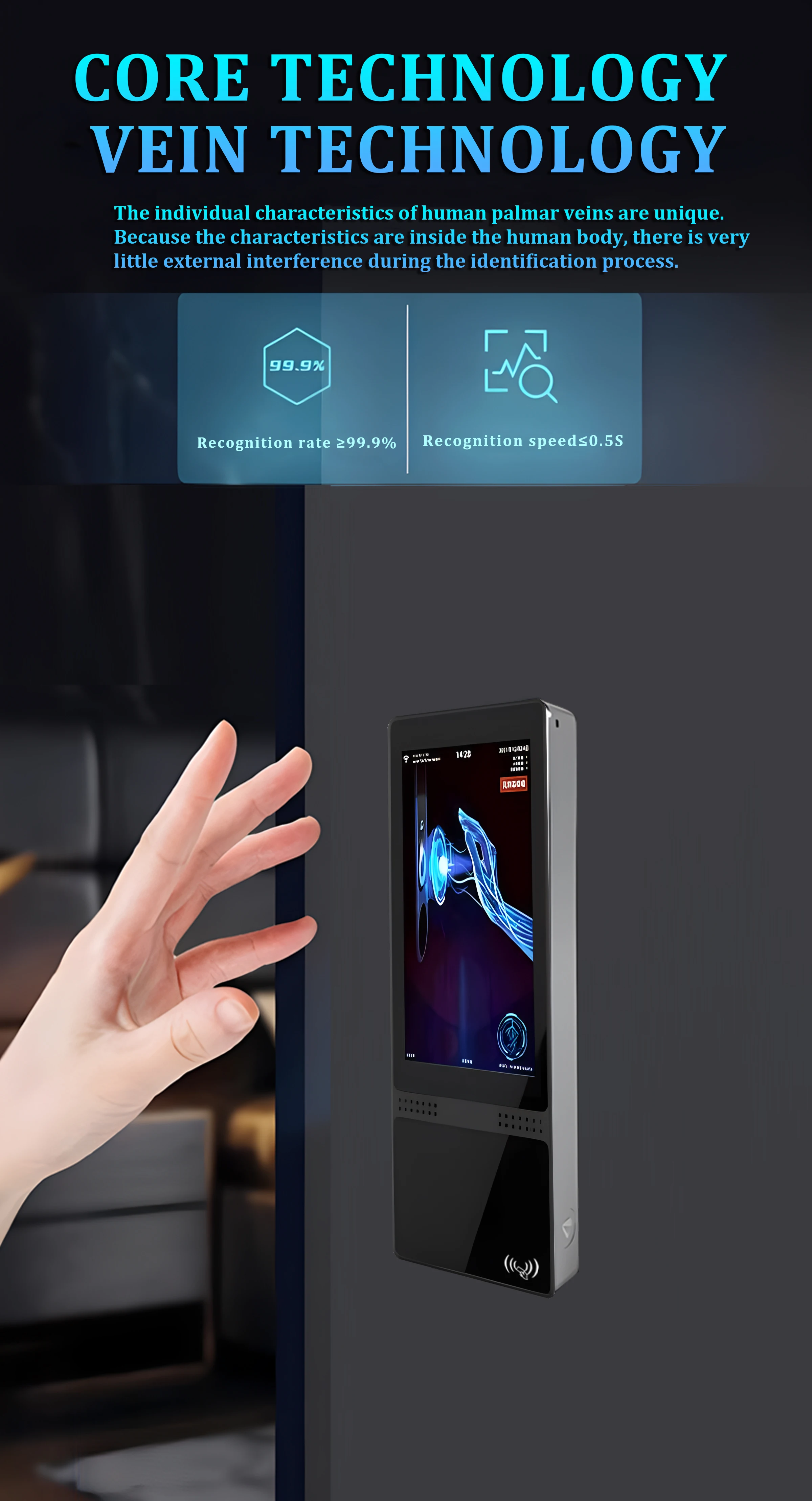 Hfsecurity VP05 Card Palm Vein Recognition - Biometric Scanner