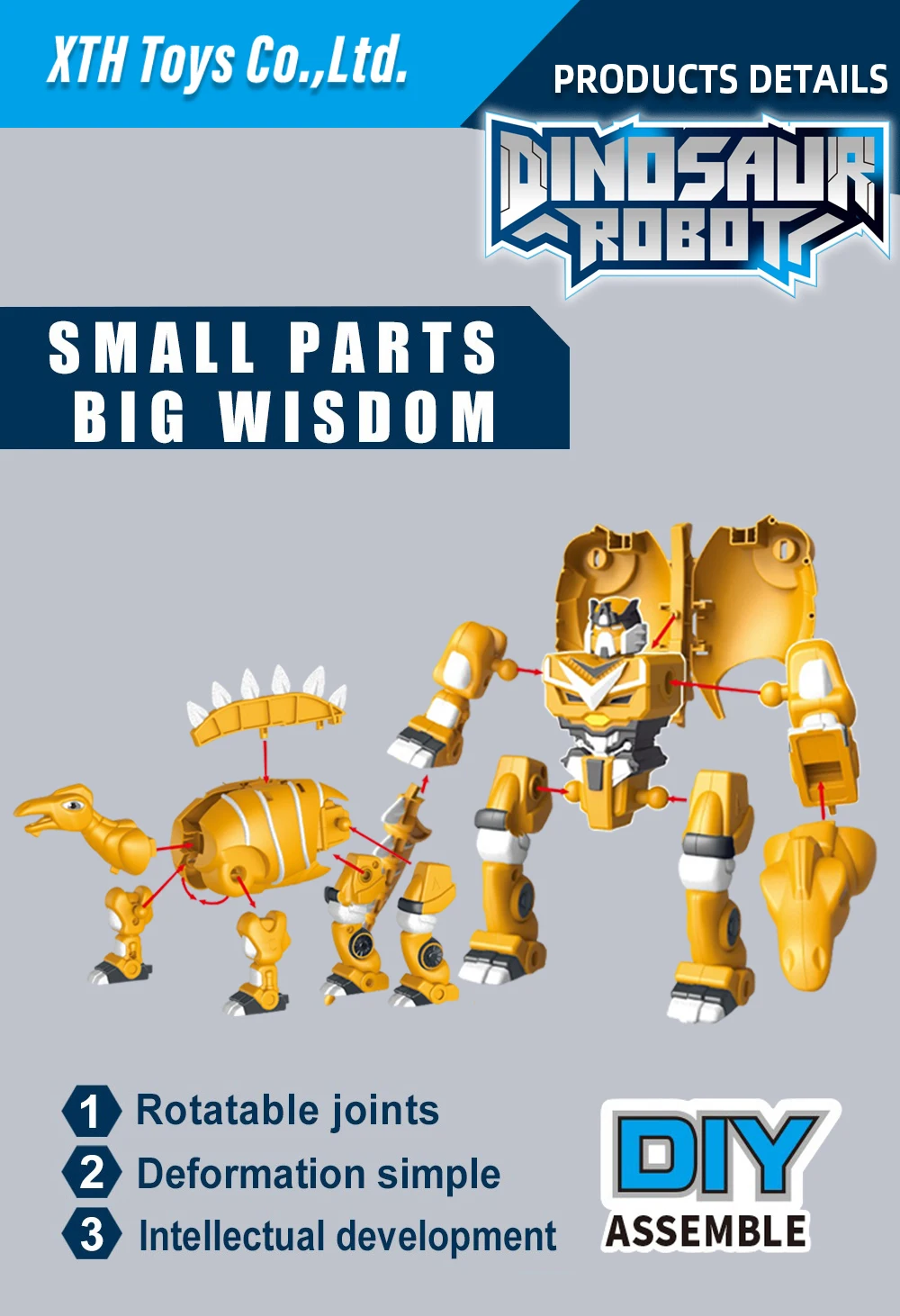 Transform And Disassemble Triceratops/stegosaurus Puzzle Transform And ...