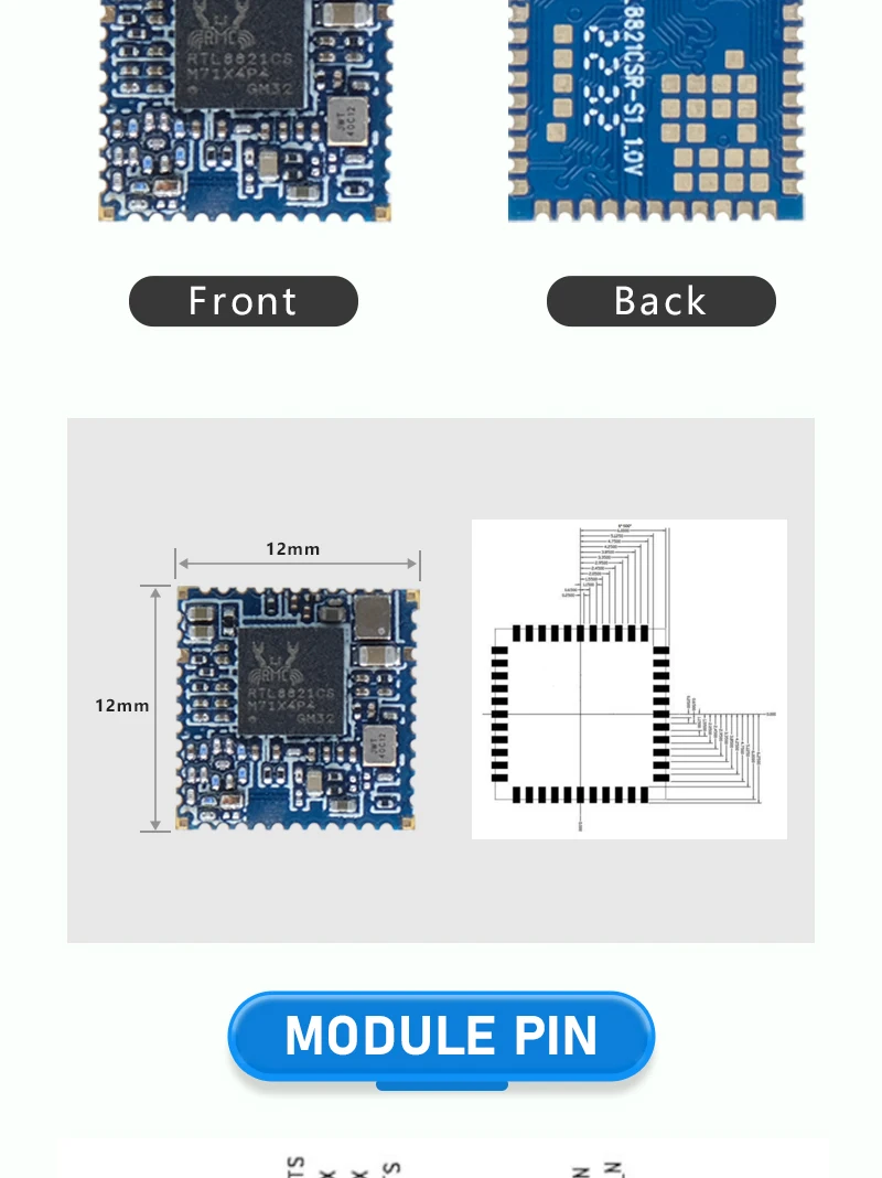 Realtek WIFI5 RTL8821CS Dual Band Wifi Module - 2.4G & 5G