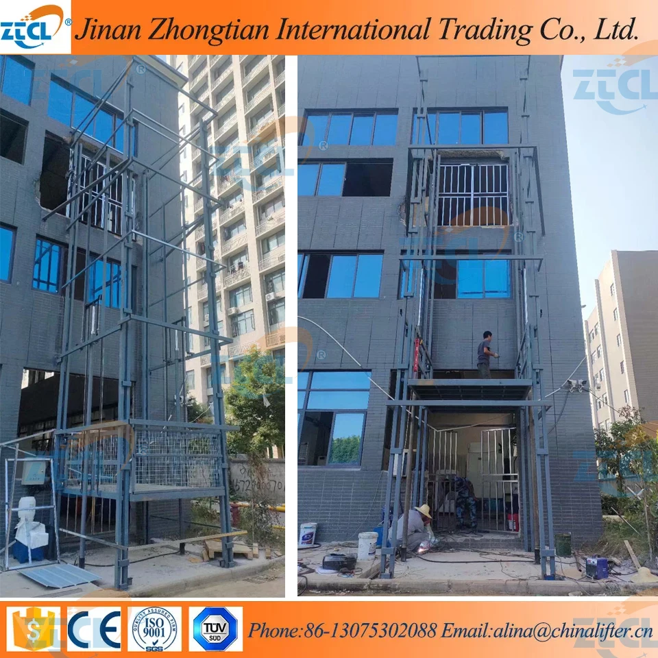Zhongtian Heavy Duty Hydraulic Warehouse Cargo Lift/guide Rail Elevator ...