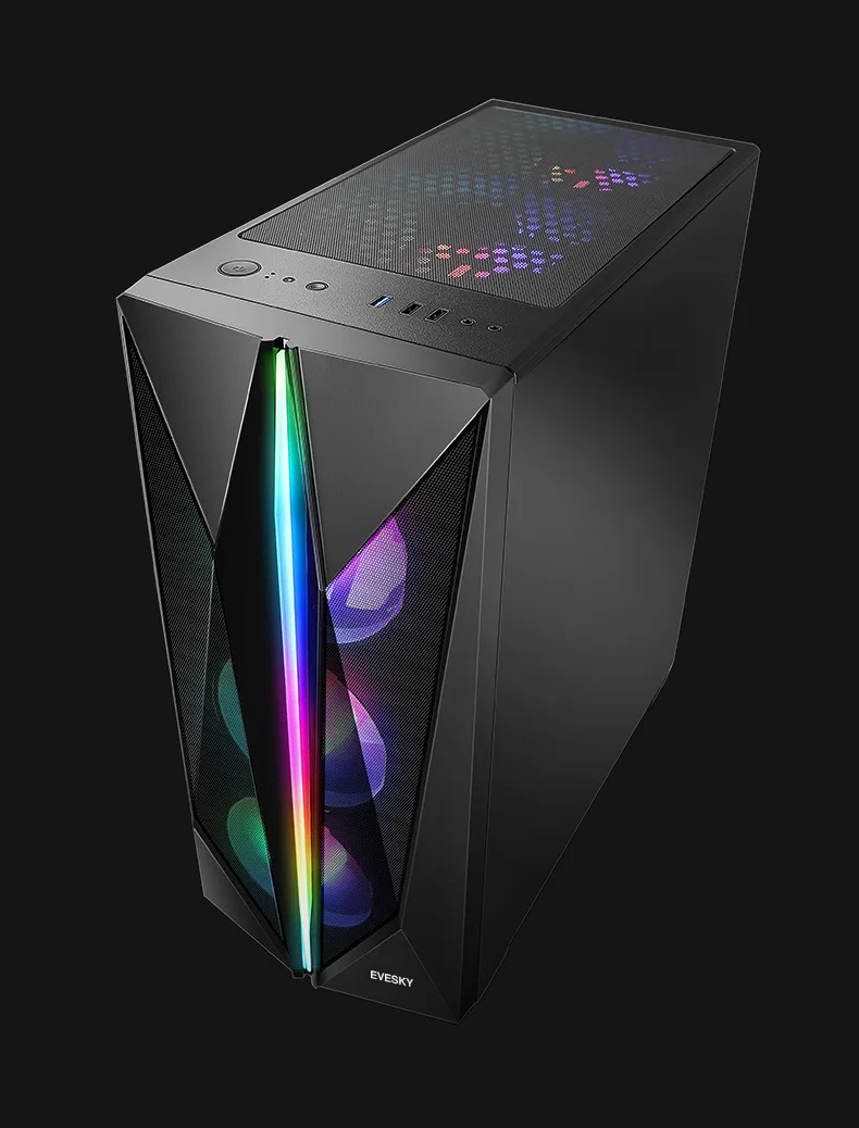 Desk RGB ATX PC Case Table Computer Gaming Case and Desk Two in One ...