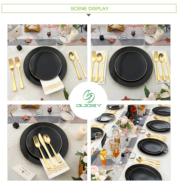 Elegant Disposable Plastic Plates Wedding Dinnerware Sets - Buy Wedding ...
