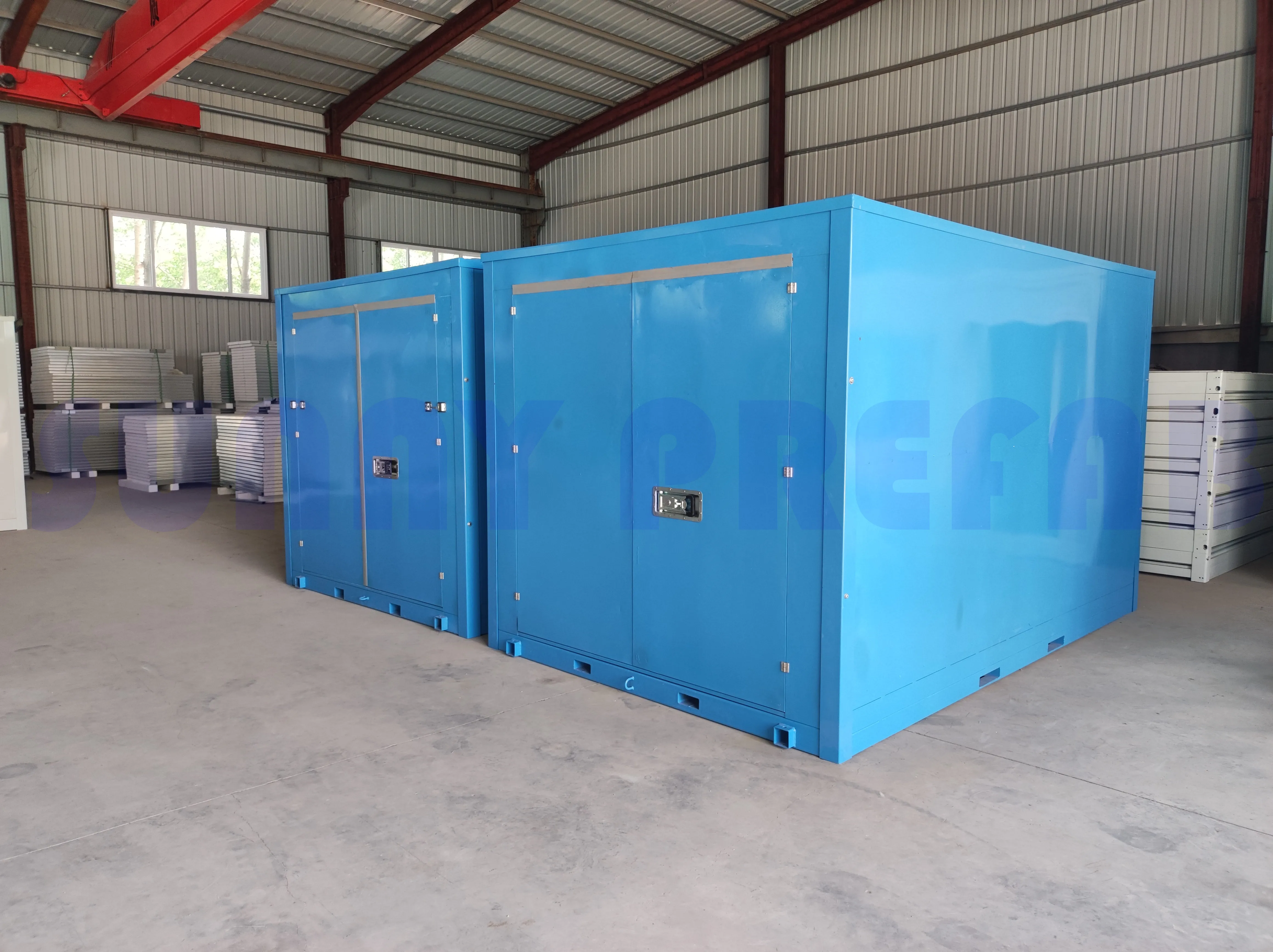 Steel 16 Ft Partitioned Prefab Container Storage Solutions