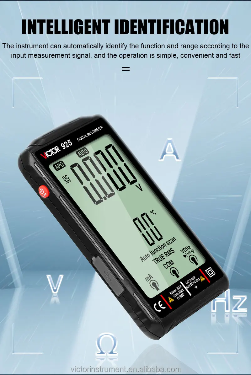 Rts Smart Digital Multimeter Victor 925 9999 Counts True Rms Auto Rechargeable Capacitance Meter ...