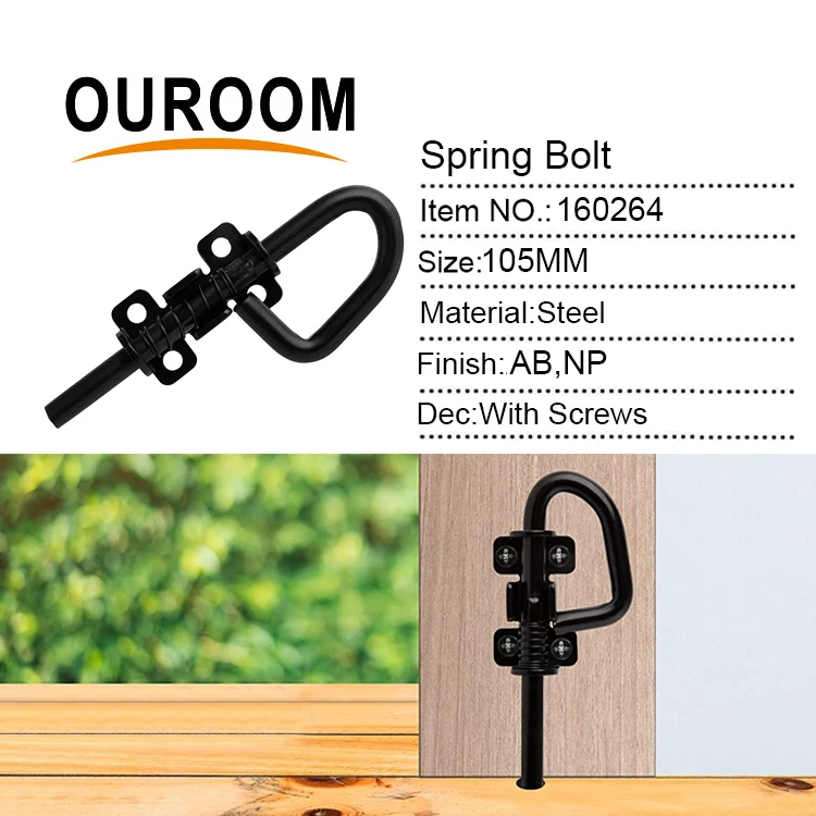 Hillmaster 105mm Steel Spring Loaded Tower Door Bolt Locks Loop Style ...