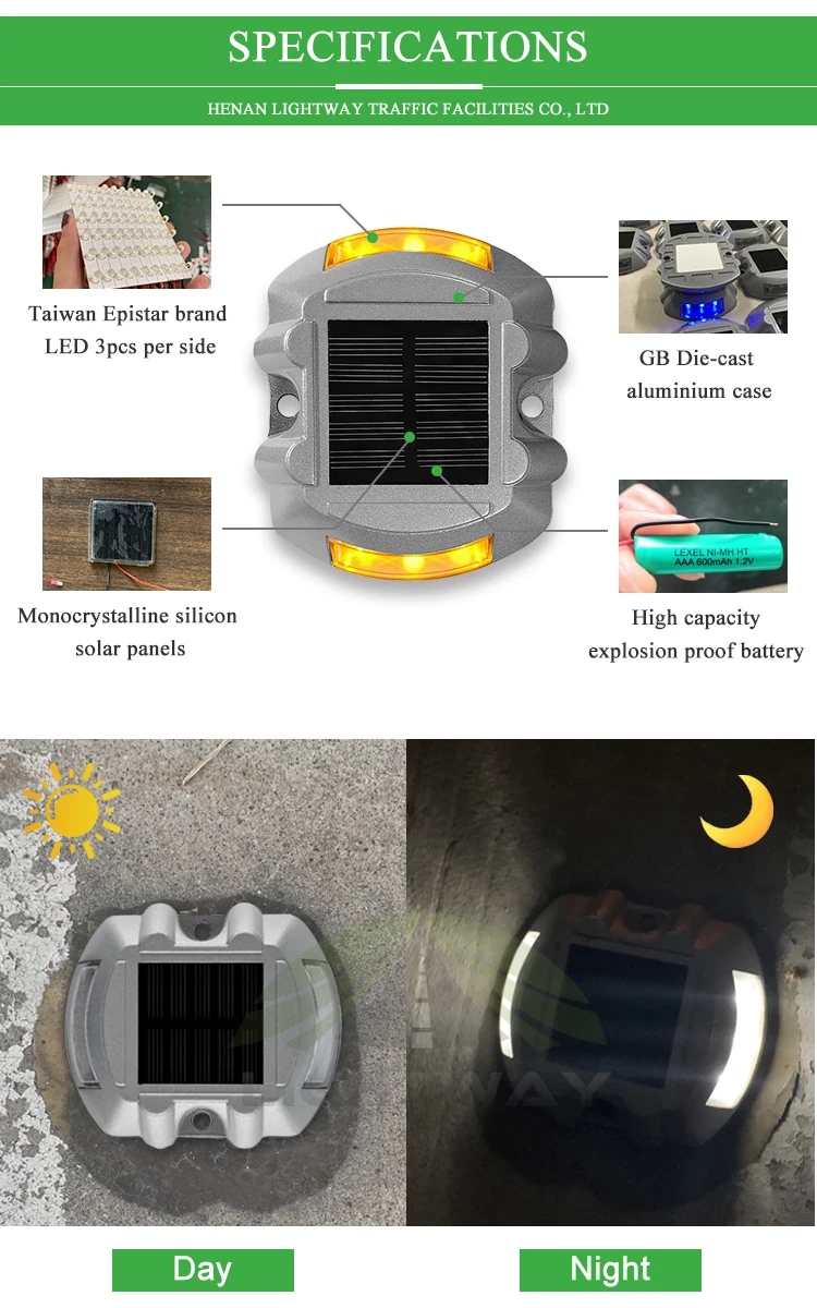 6 Led Solar Power Ground Marker Lights Outdoor Solar Stud Light For ...