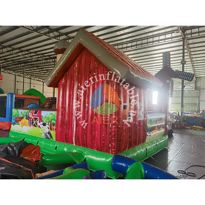 2024 New Inflatable Farm Funland Inflatable Farm Bouncer with Slide for ...