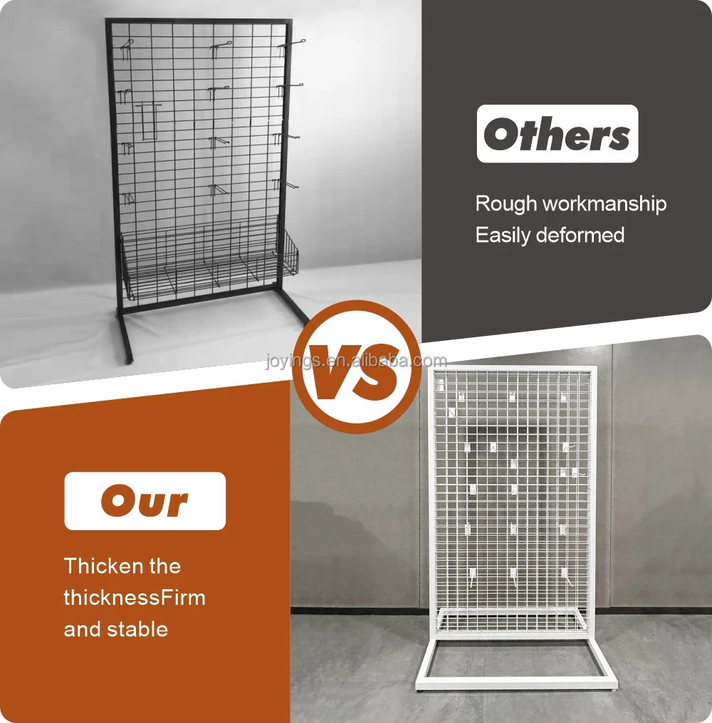 Metal Wire Grid Display Rack Retail Shop Free Standing Metal Mobile ...