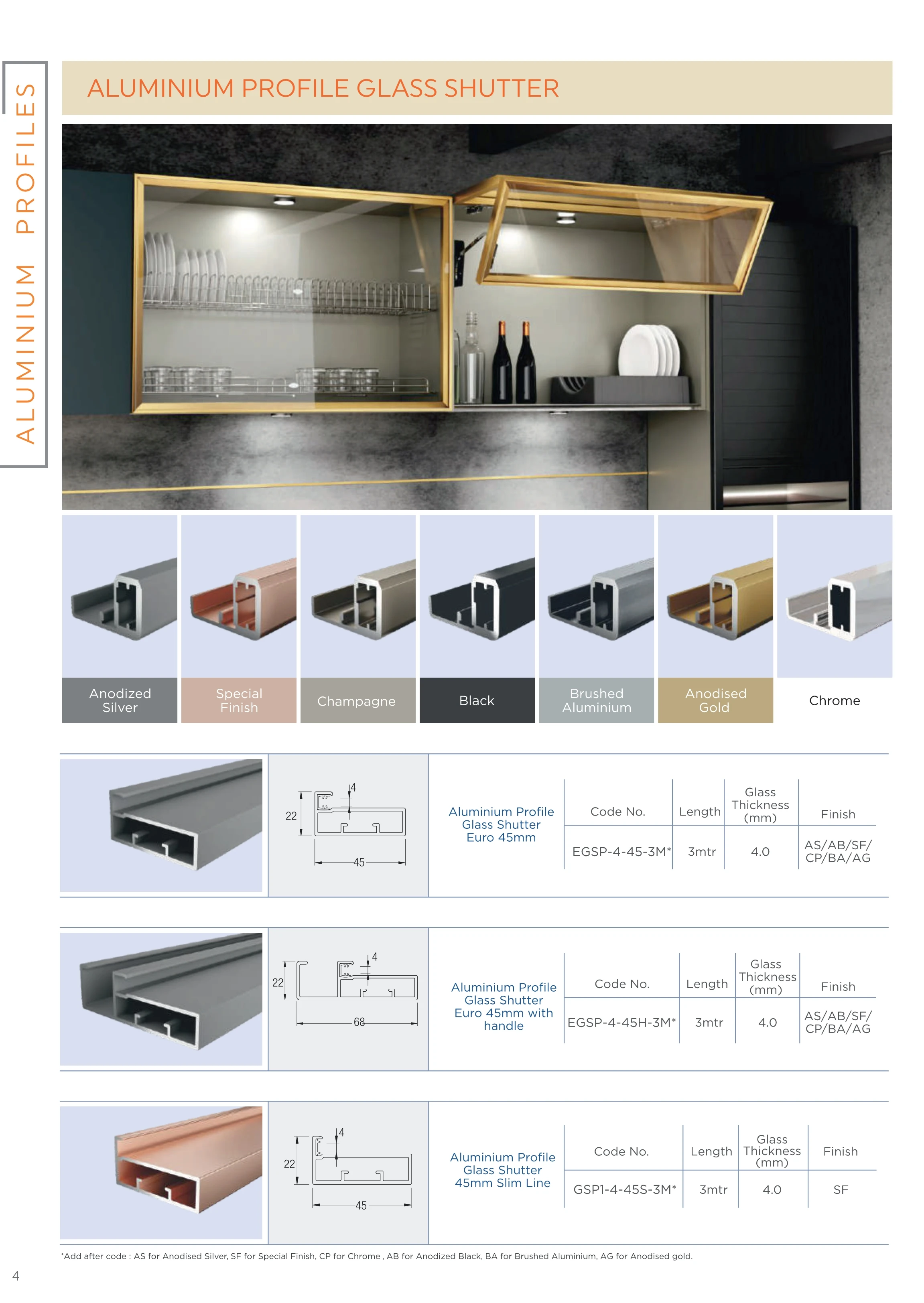 Furniture Aluminum Glass Wardrobes Frame Profile Modern Kitchen Cabinet ...