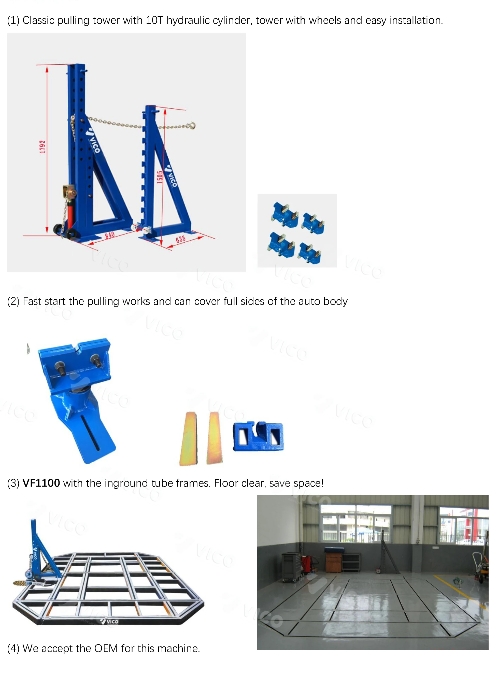 Vico Custom Automotive Repair Pulling Rack - 10-Ton Capacity